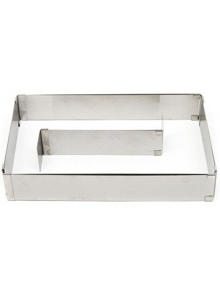 Aro Para Pastel Acero Inoxidable Ajustable Rectangular 27X17X5Cm